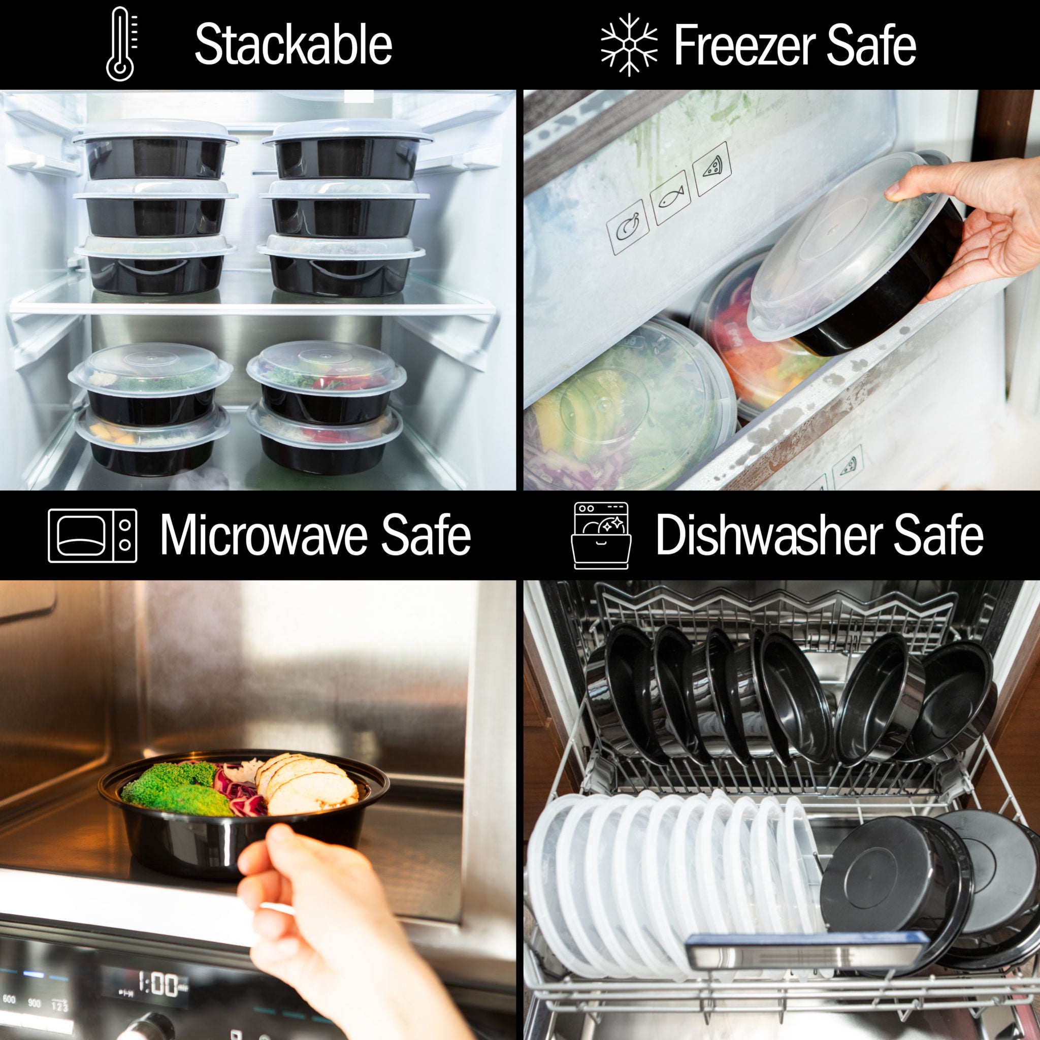 Round Meal Prep Food Containers (10 Pack) | Igluu Meal Prep